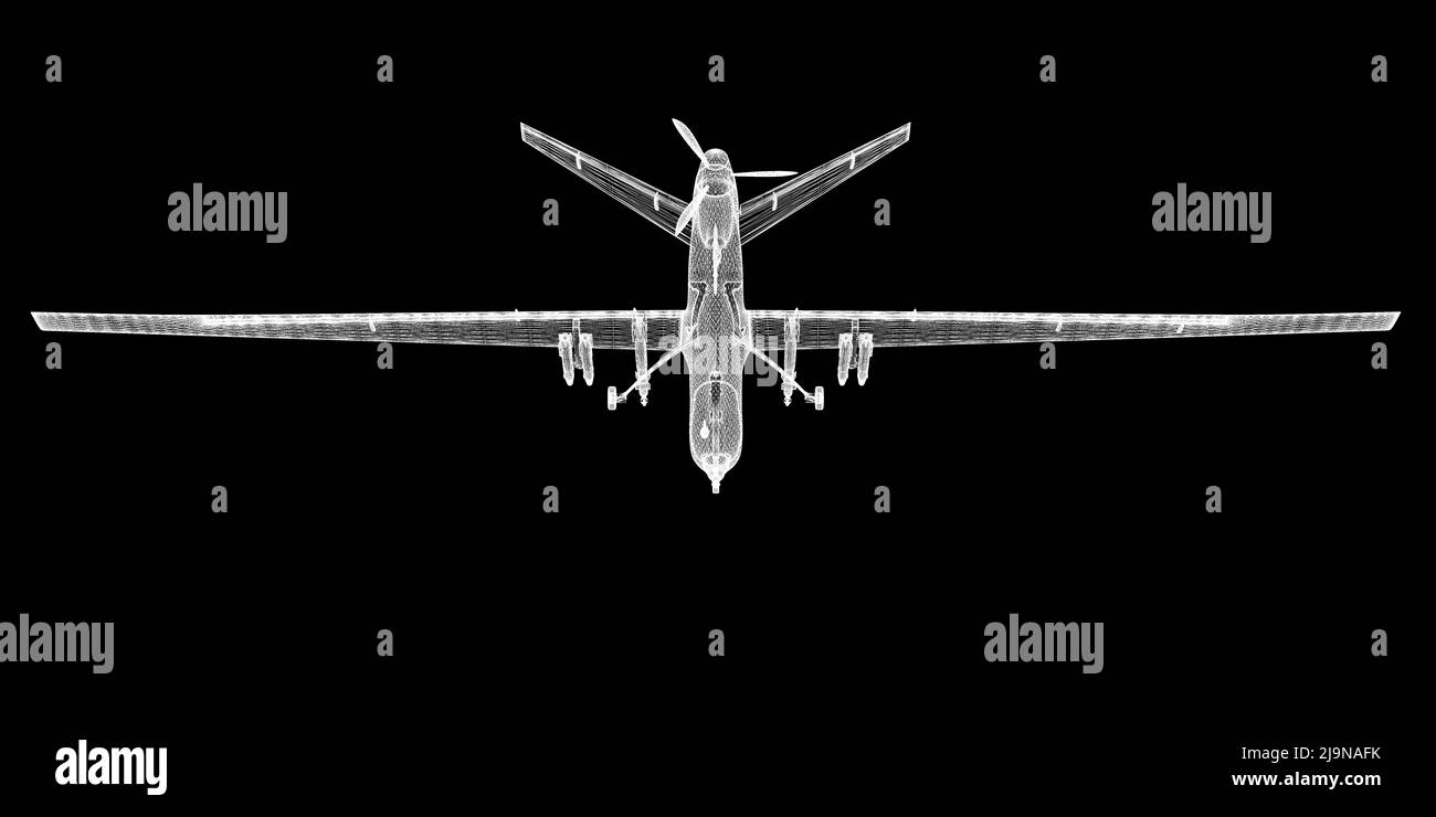 Unmanned Aerial Vehicle (UAV) , body structure, wire model Stock Photo ...