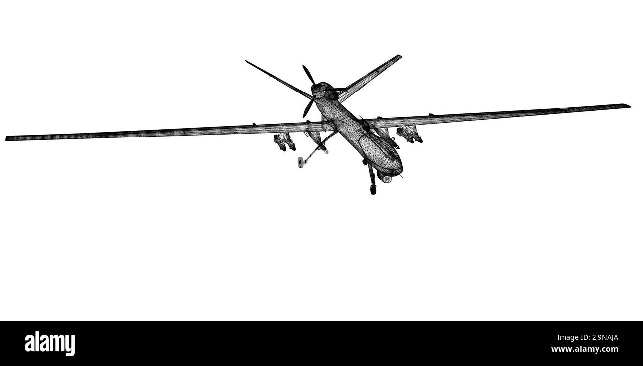 Unmanned Aerial Vehicle (UAV) , body structure, wire model Stock Photo ...