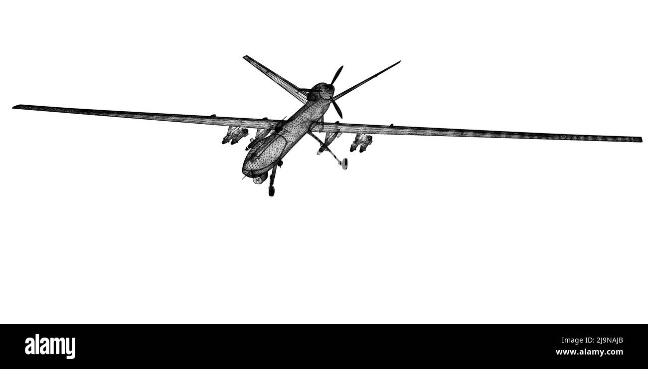 Unmanned Aerial Vehicle (UAV) , body structure, wire model Stock Photo ...