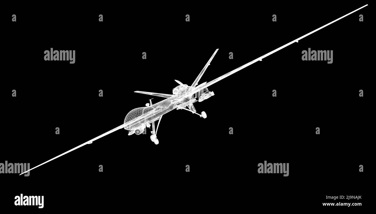 Unmanned Aerial Vehicle (UAV) , body structure, wire model Stock Photo ...