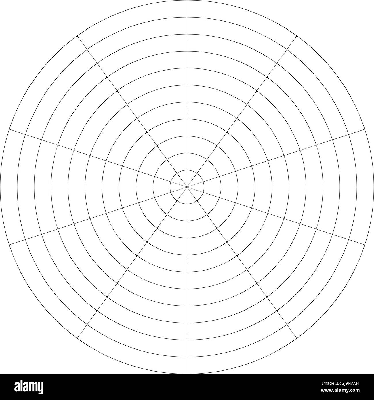 Polar, circular grid, mesh. Pie chart, graph element. Stock vector ...
