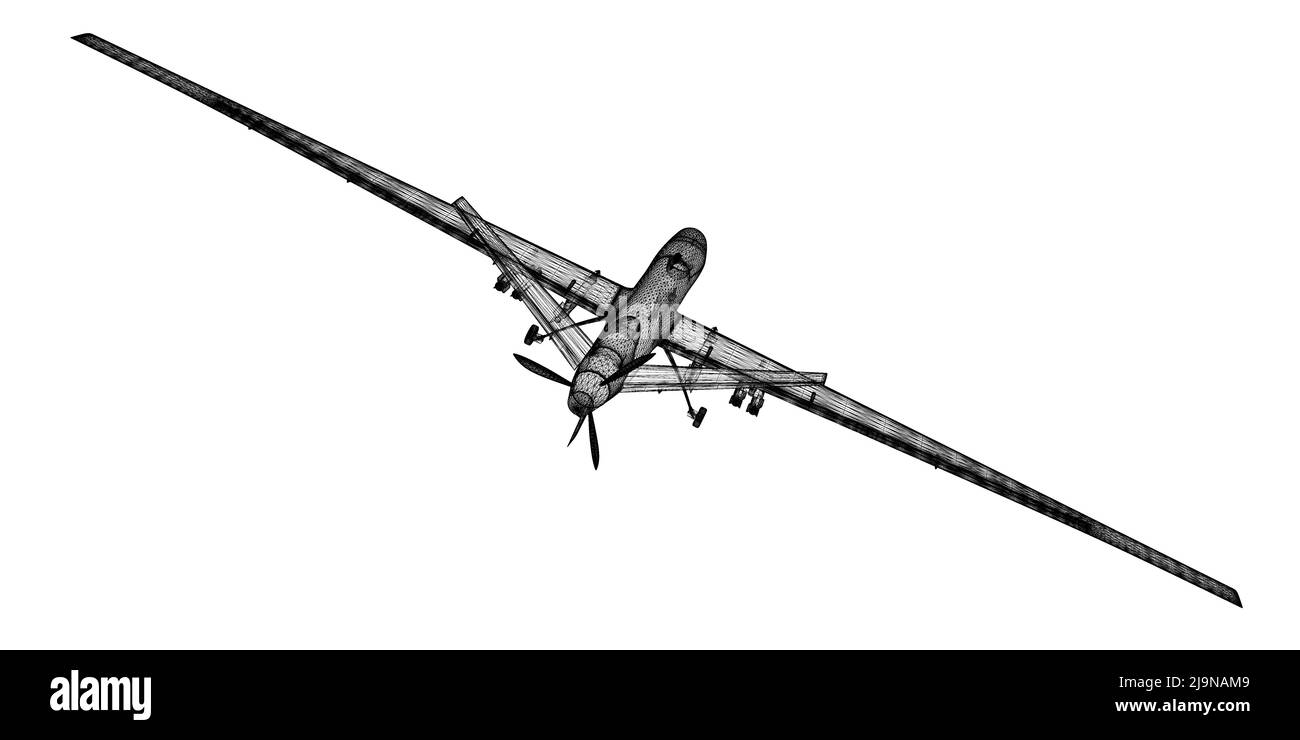 Unmanned Aerial Vehicle (UAV) , body structure, wire model Stock Photo ...