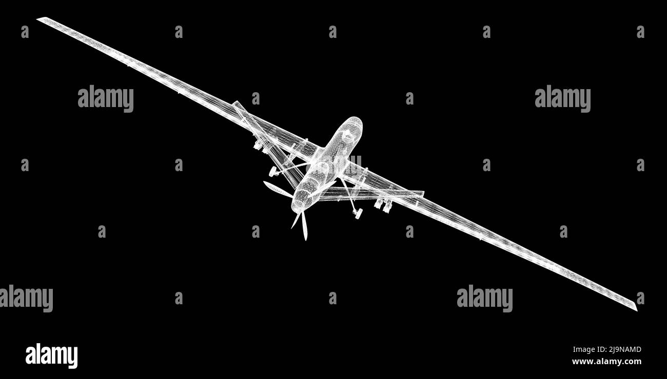 Unmanned Aerial Vehicle (UAV) , body structure, wire model Stock Photo ...