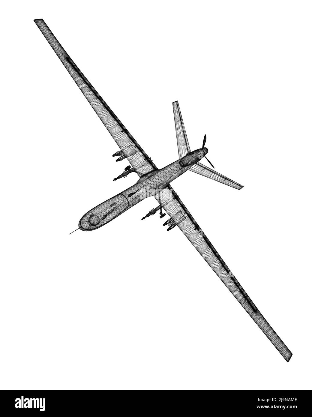 Unmanned Aerial Vehicle (UAV) , body structure, wire model Stock Photo ...