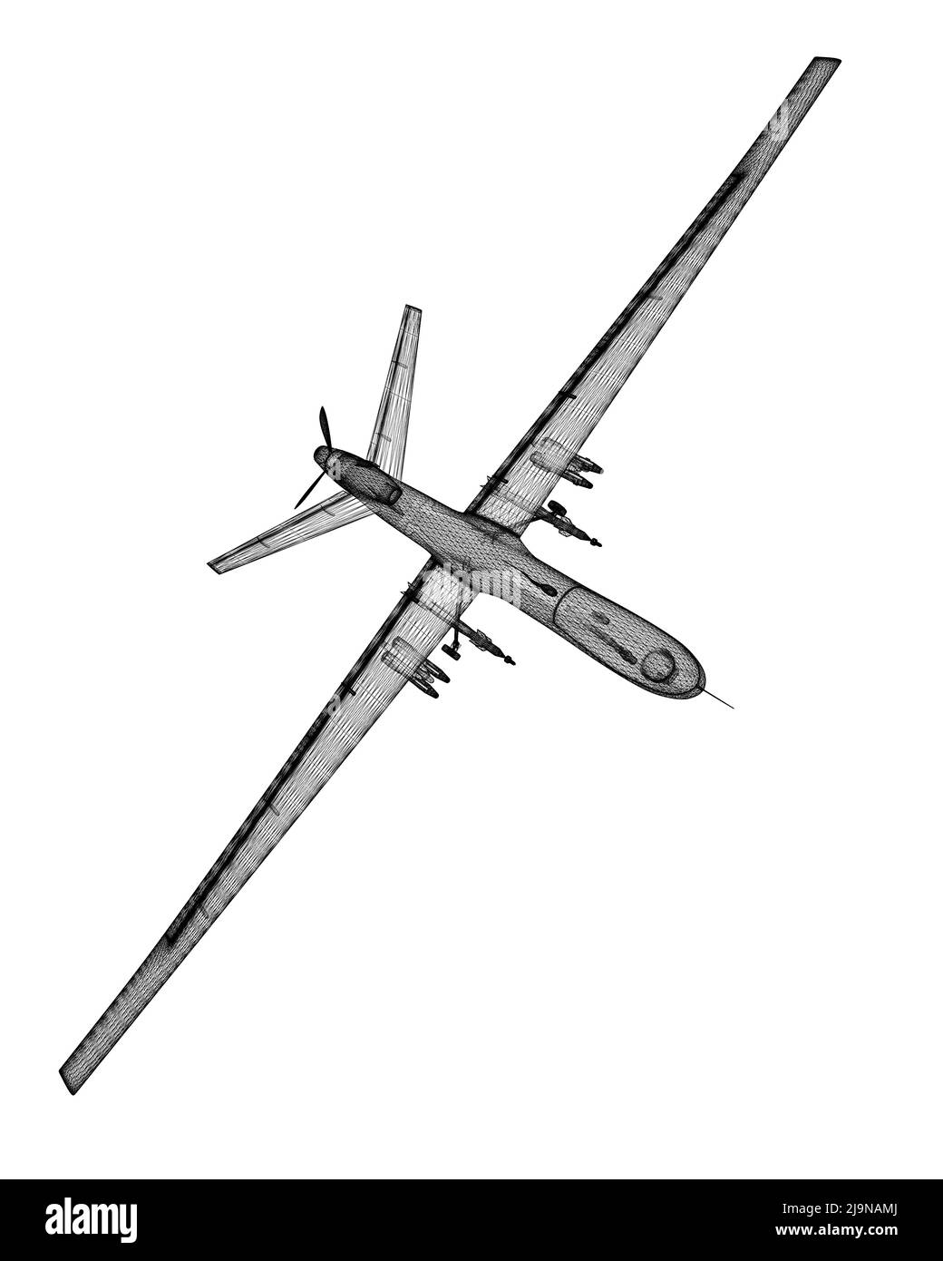 Unmanned Aerial Vehicle (UAV) , body structure, wire model Stock Photo ...