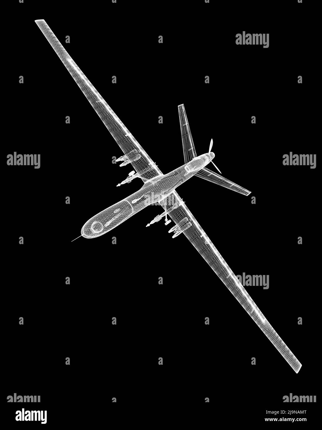 Unmanned Aerial Vehicle (UAV) , body structure, wire model Stock Photo ...