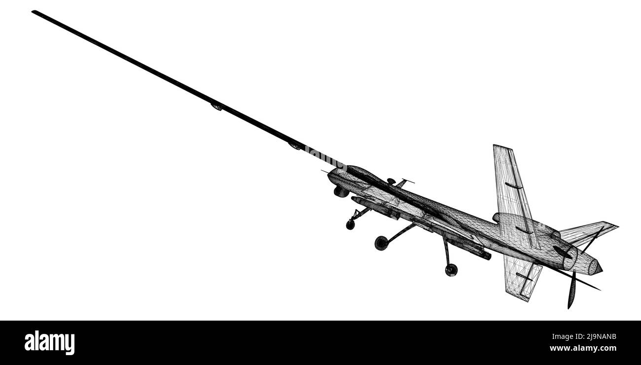 Unmanned Aerial Vehicle (UAV) , body structure, wire model Stock Photo ...