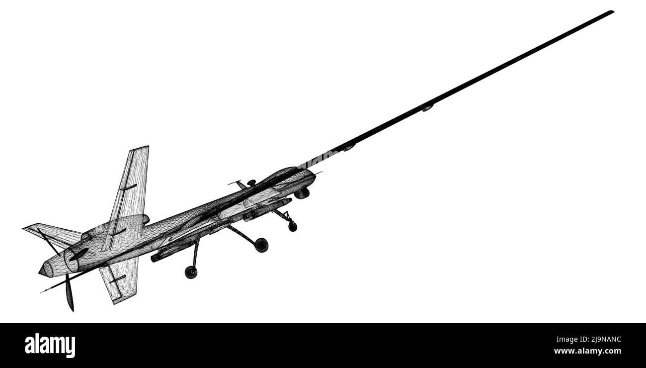 Unmanned Aerial Vehicle (UAV) , body structure, wire model Stock Photo ...