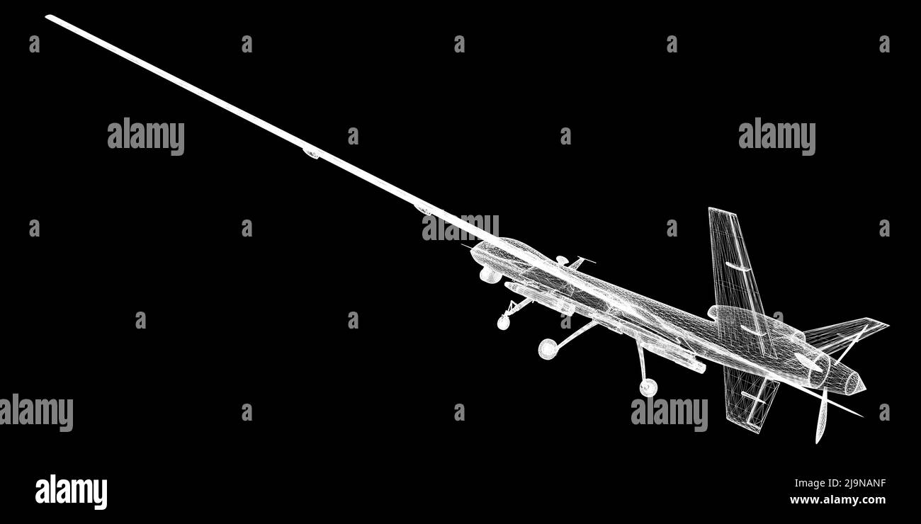 Unmanned Aerial Vehicle (UAV) , body structure, wire model Stock Photo ...