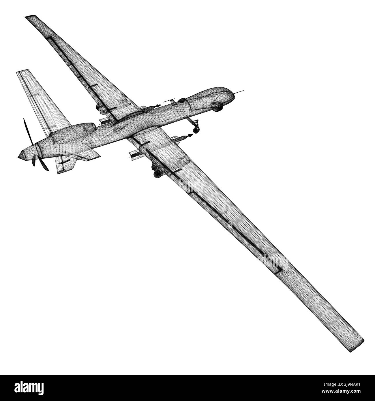 Unmanned Aerial Vehicle (UAV) , body structure, wire model Stock Photo ...