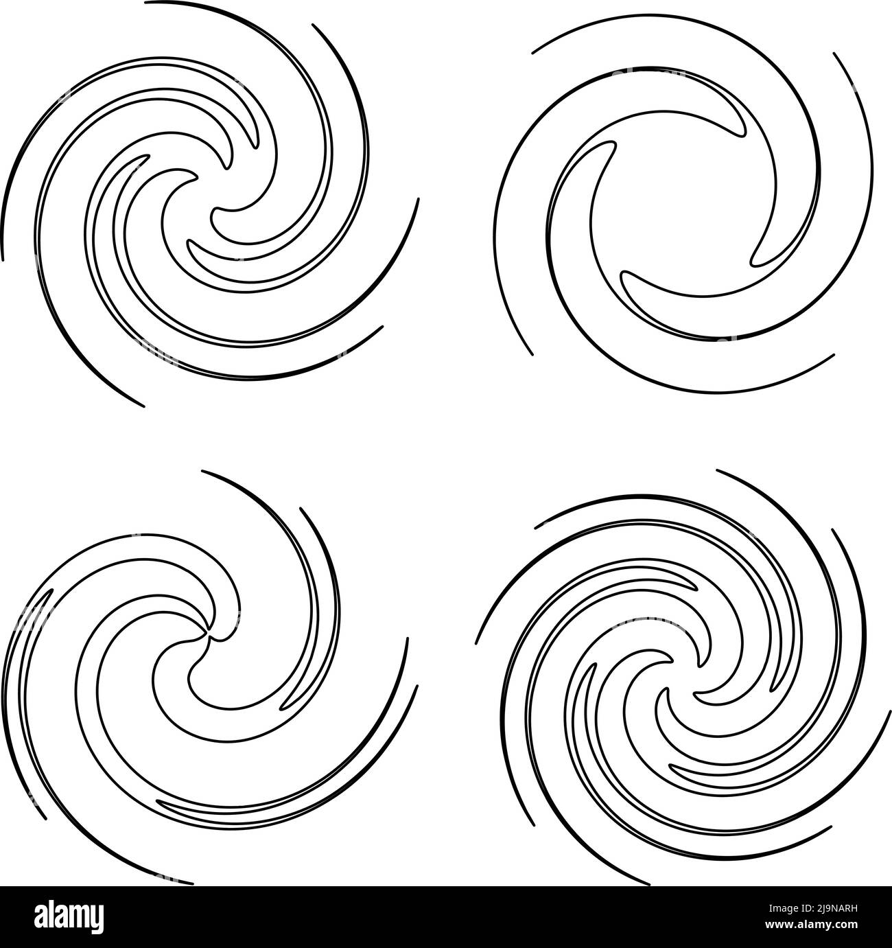 Abstract spiral, swirl, twirl design element. Helix, volute, vortex ...