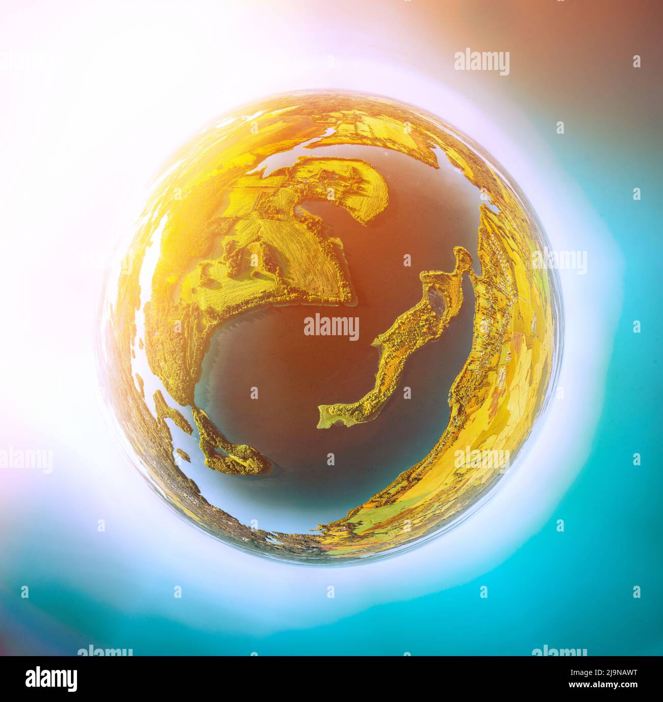 little planet view Green Forest Woods And Lake River Landscape In Sunny ...