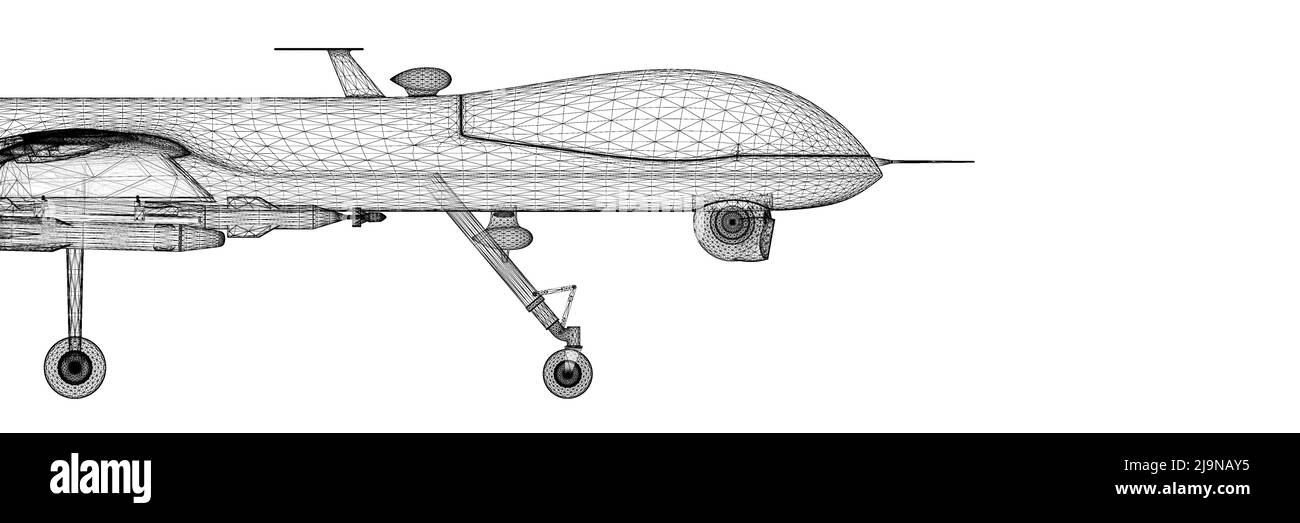 Unmanned Aerial Vehicle (UAV) , body structure, wire model Stock Photo ...
