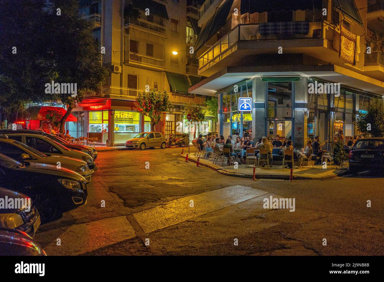 Bel Ray bar in Koukaki, Athens Stock Photo - Alamy