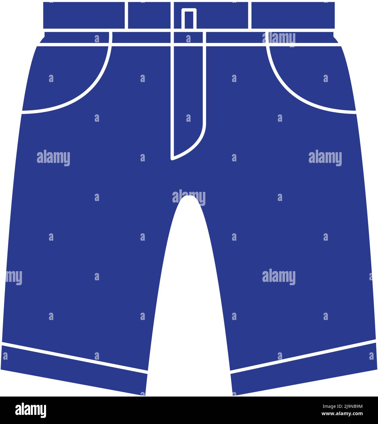 men short trouser blue color. on white background Stock Vector Image ...