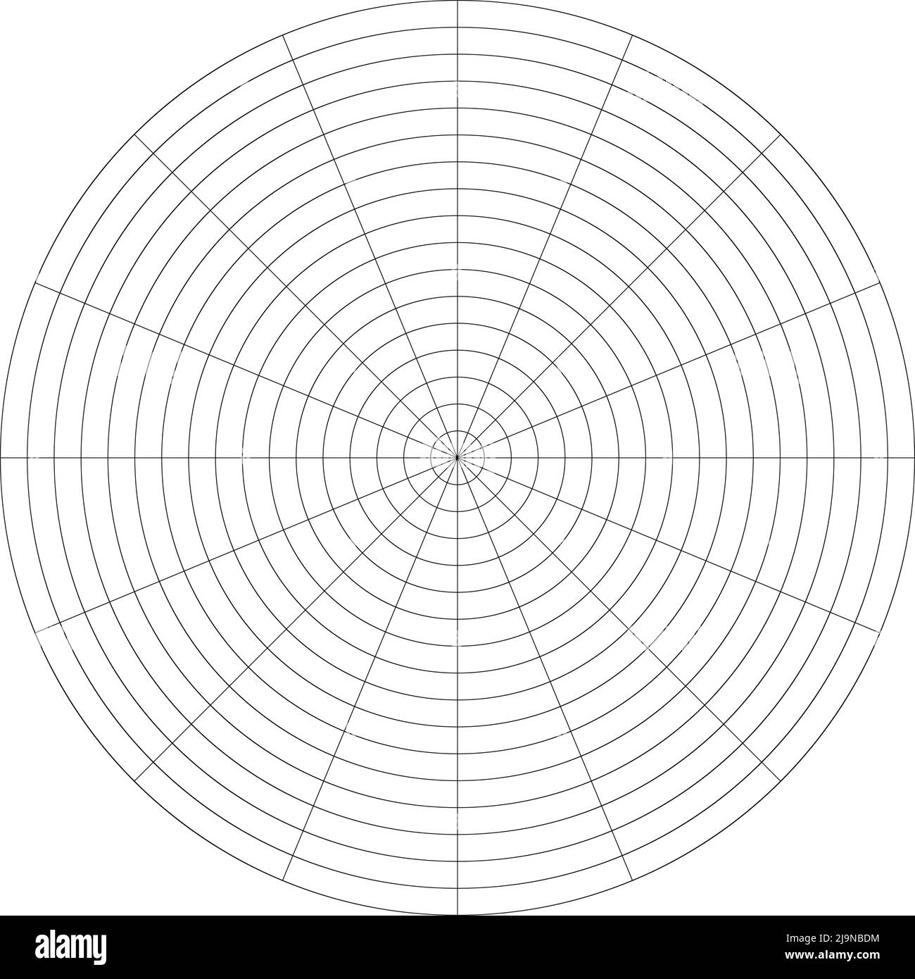 Polar, circular grid, mesh. Pie chart, graph element. Stock vector ...