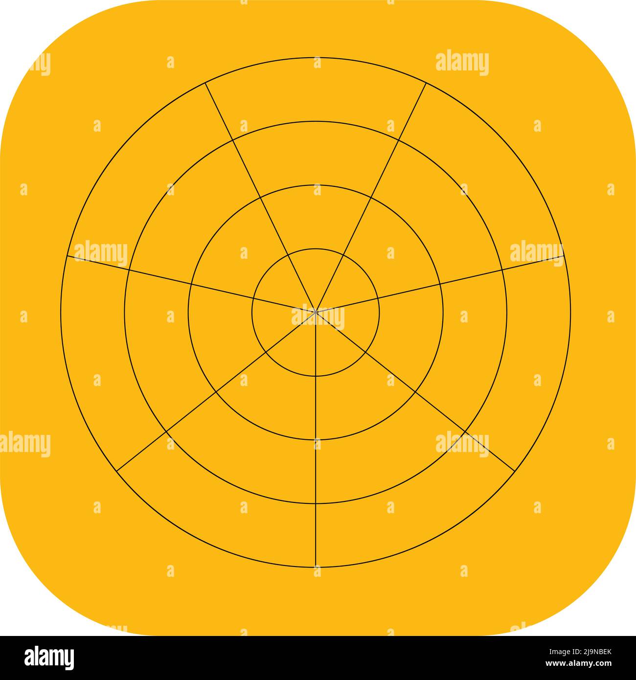 Polar, circular grid, mesh. Pie chart, graph element. Stock vector ...