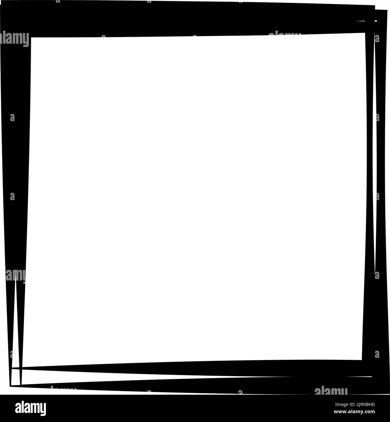 Random square contour frame, border element. Stock vector illustration ...