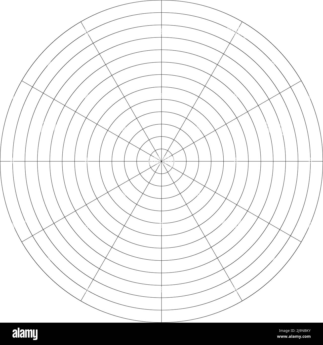 Polar, circular grid, mesh. Pie chart, graph element. Stock vector ...