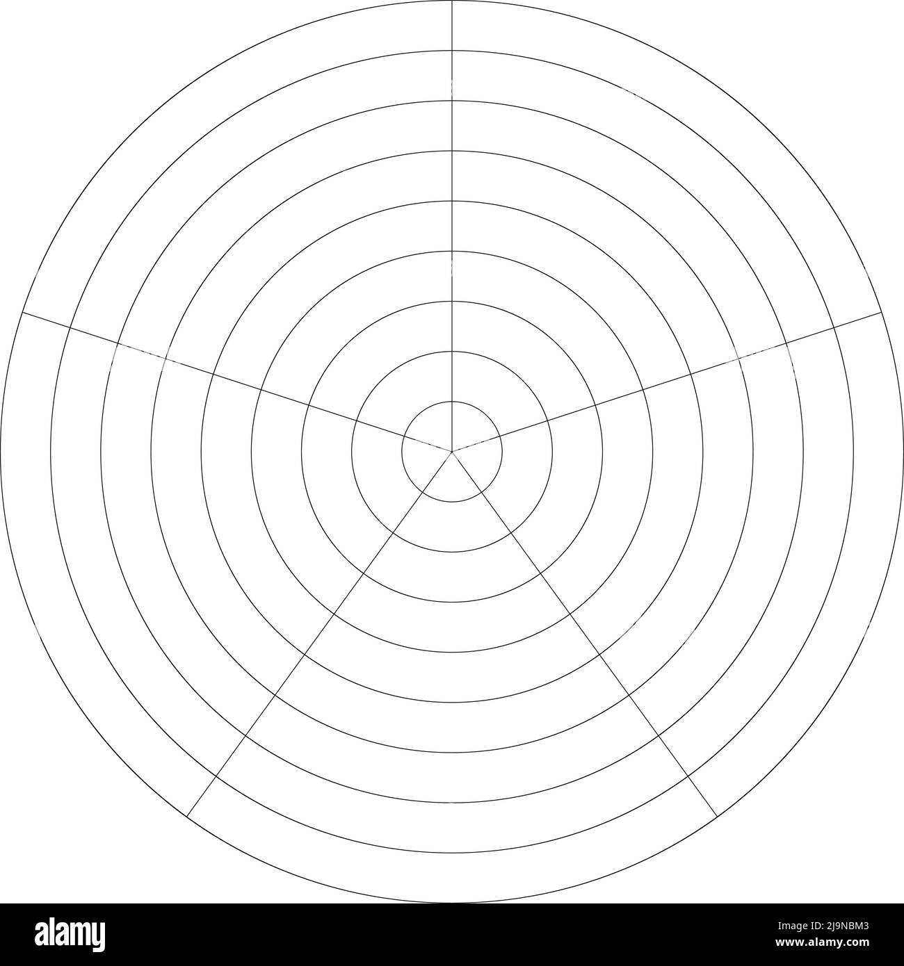 Polar, circular grid, mesh. Pie chart, graph element. Stock vector ...