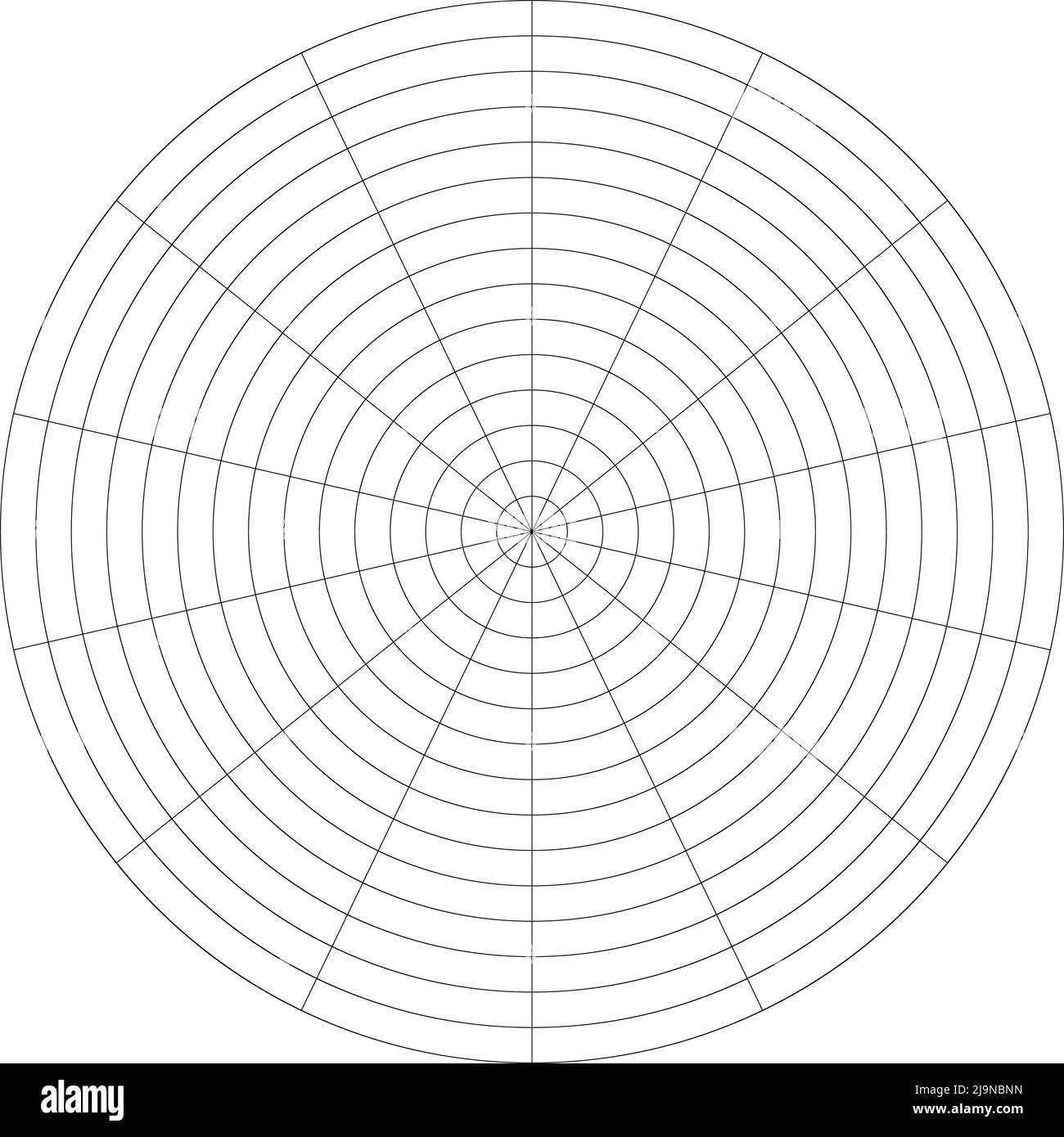 Polar, circular grid, mesh. Pie chart, graph element. Stock vector ...