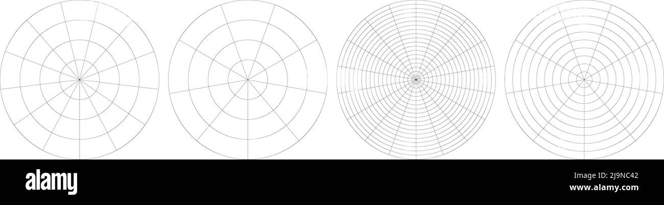 Polar, circular grid, mesh. Pie chart, graph element. Stock vector ...