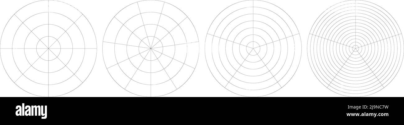 Polar, circular grid, mesh. Pie chart, graph element. Stock vector ...