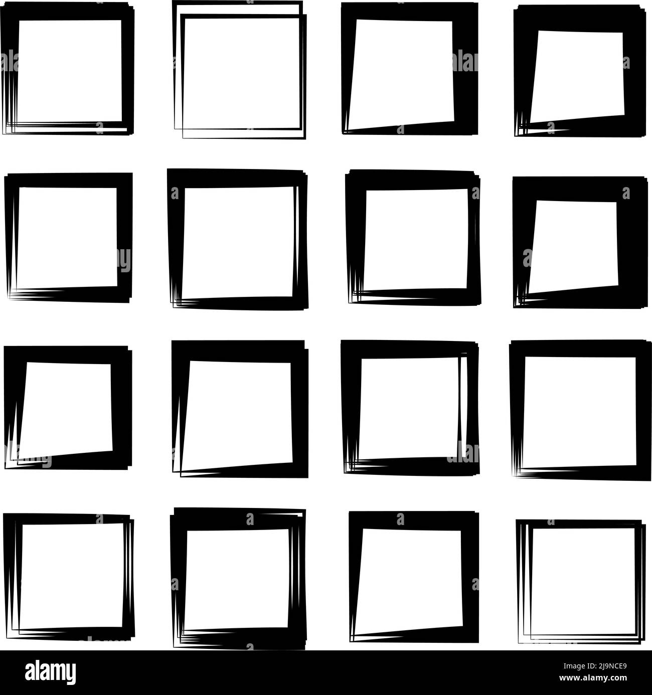 Random square contour frame, border element. Stock vector illustration ...