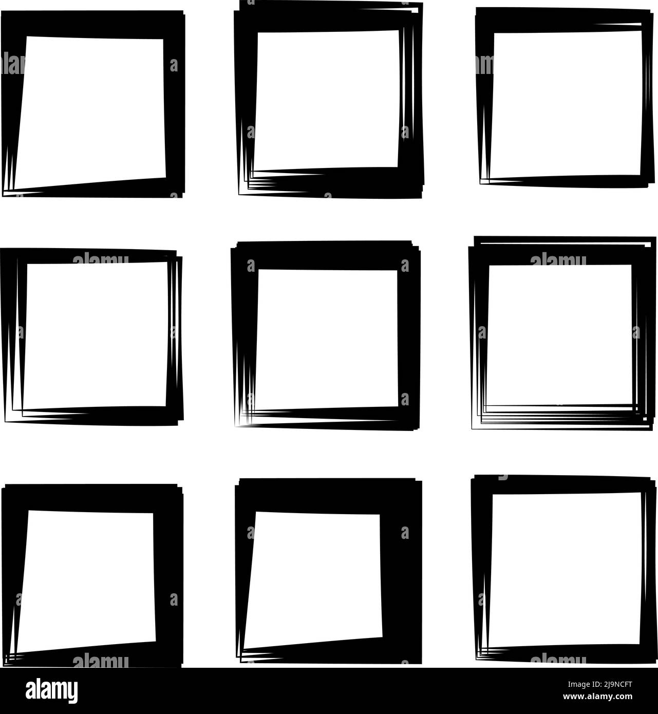 Random square contour frame, border element. Stock vector illustration ...