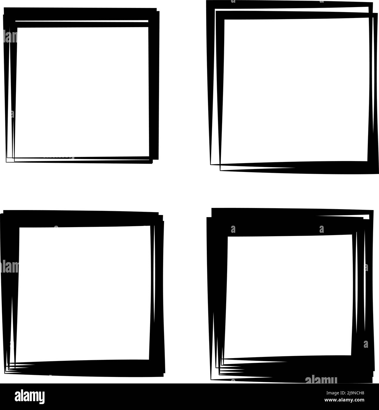 Random square contour frame, border element. Stock vector illustration ...