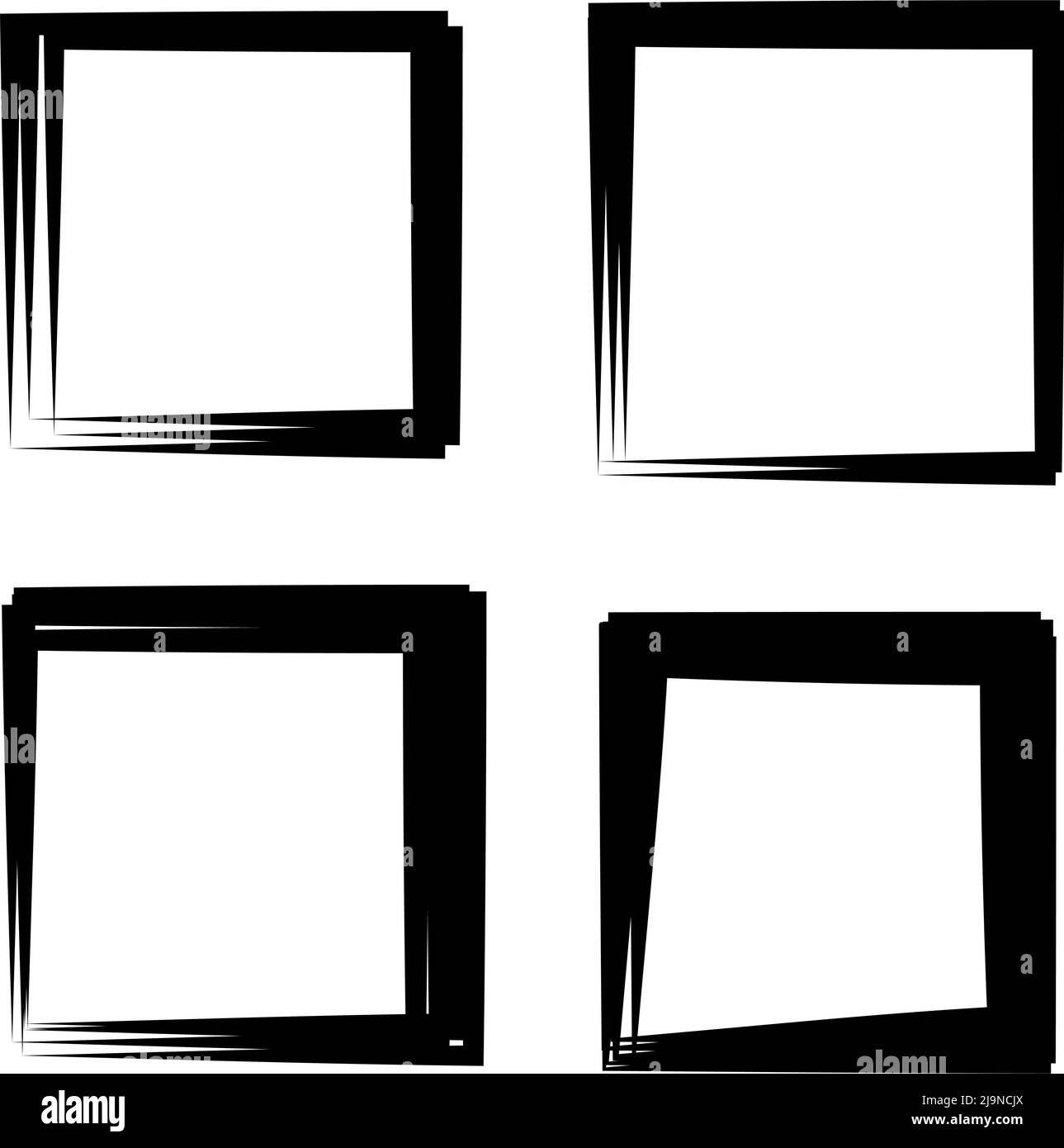 Random square contour frame, border element. Stock vector illustration ...