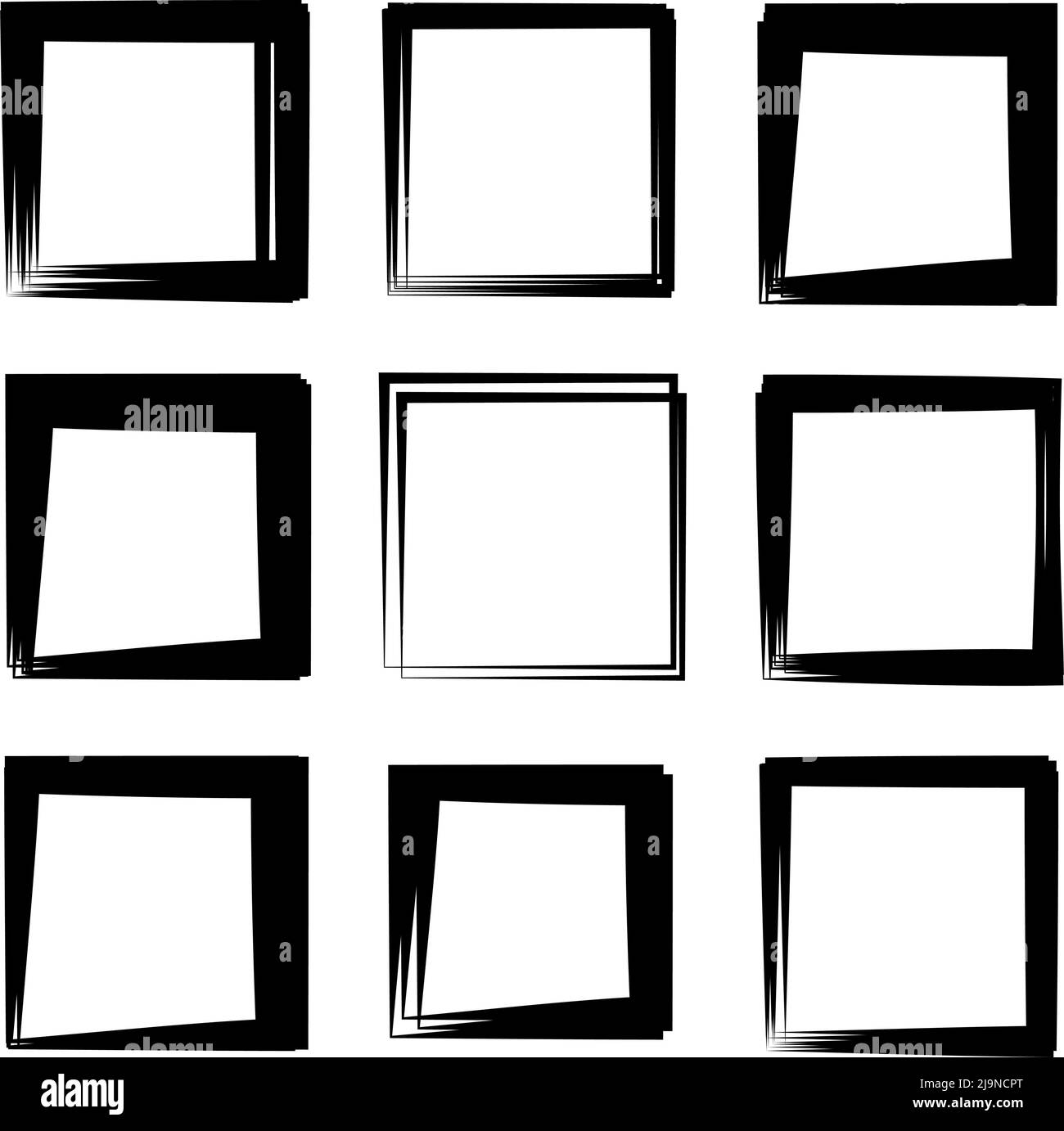 Random square contour frame, border element. Stock vector illustration ...