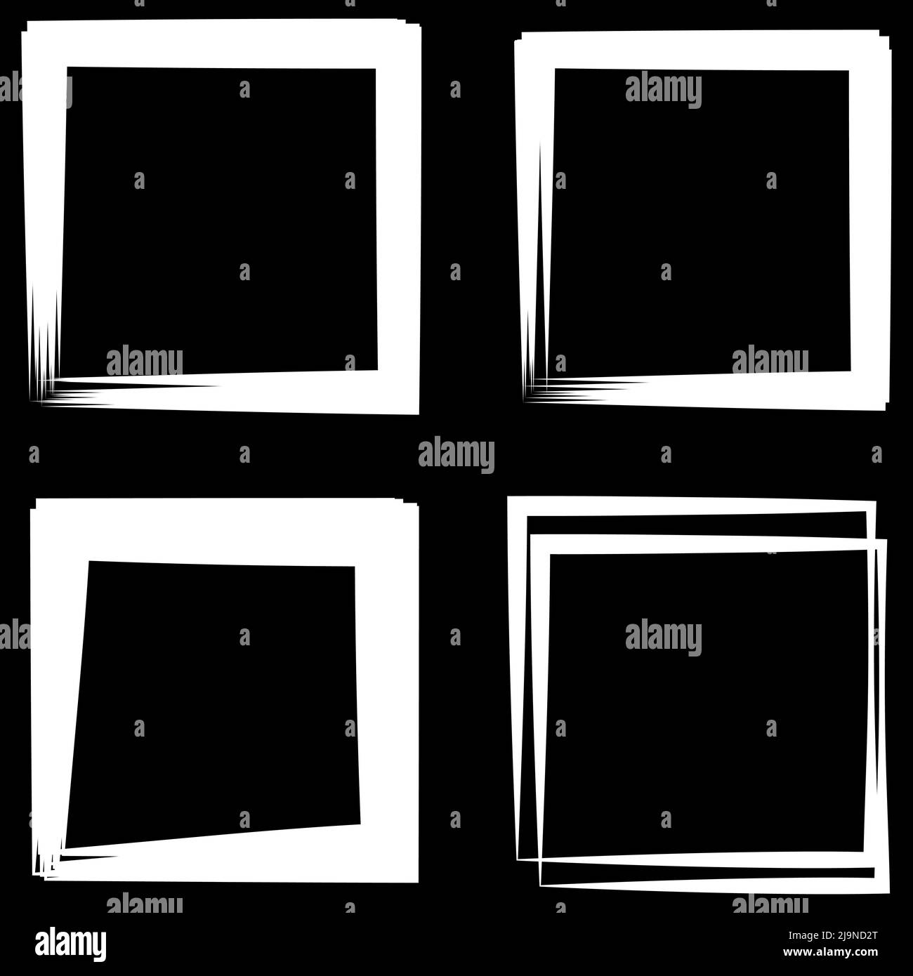 Random square contour frame, border element. Stock vector illustration ...