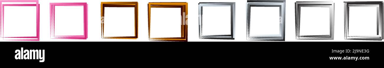 Random square contour frame, border element. Stock vector illustration ...