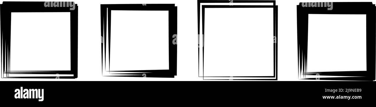 Random square contour frame, border element. Stock vector illustration ...