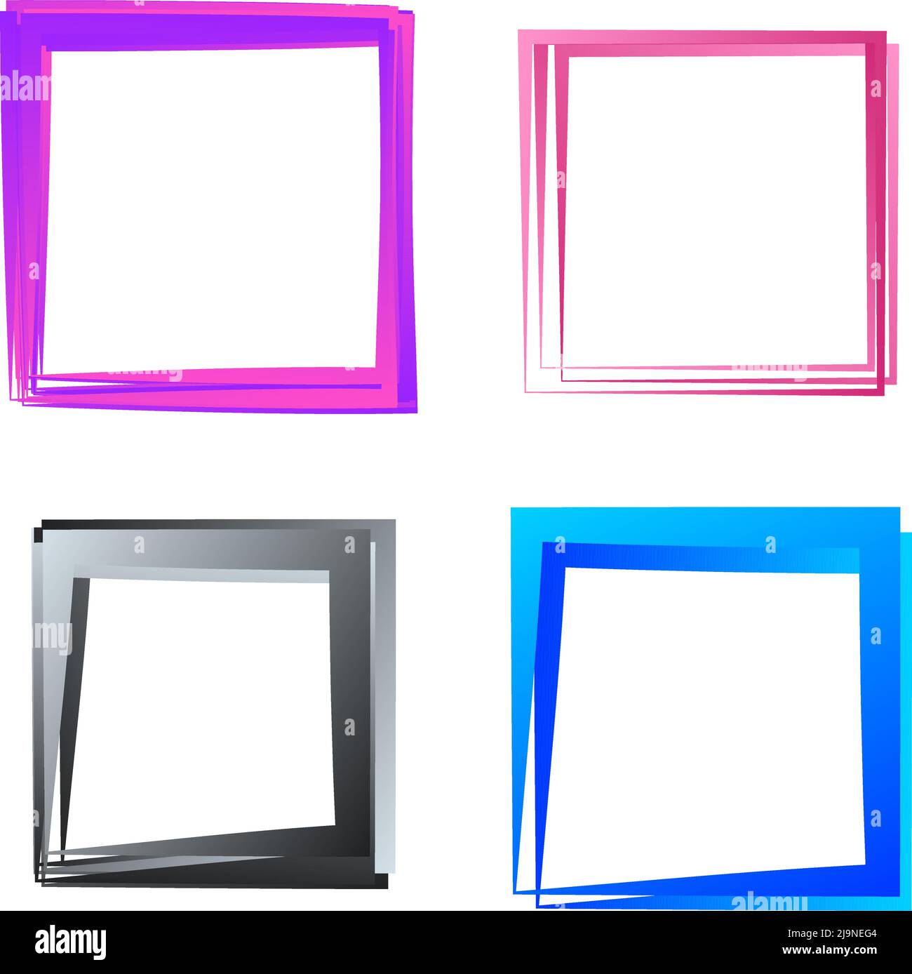 Random square contour frame, border element. Stock vector illustration ...