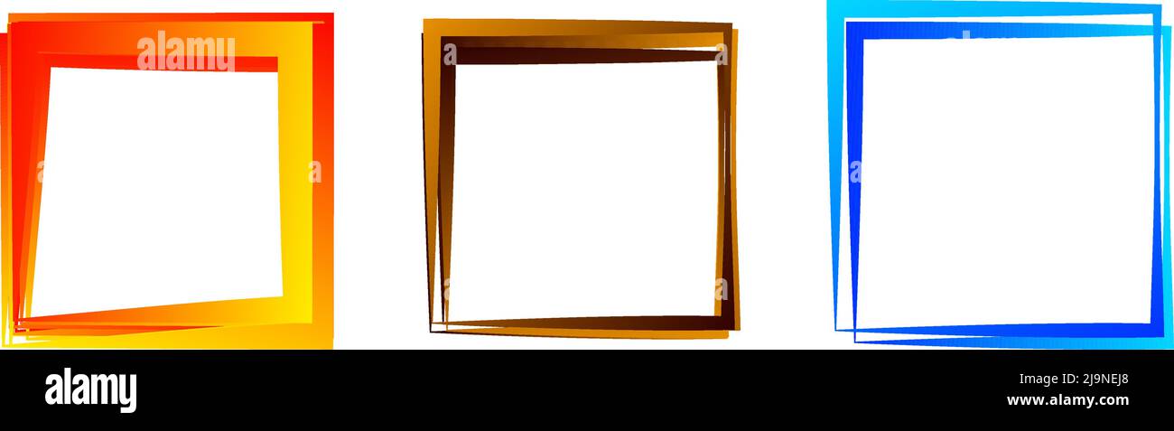 Random square contour frame, border element. Stock vector illustration ...