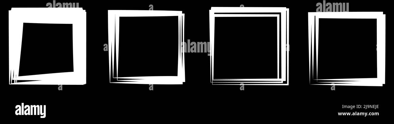 Random square contour frame, border element. Stock vector illustration ...