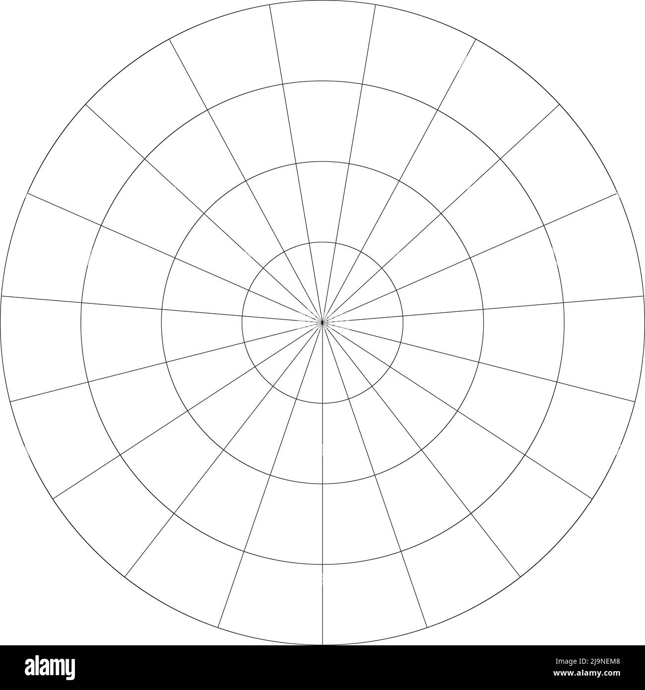 Polar, circular grid, mesh. Pie chart, graph element. Stock vector ...