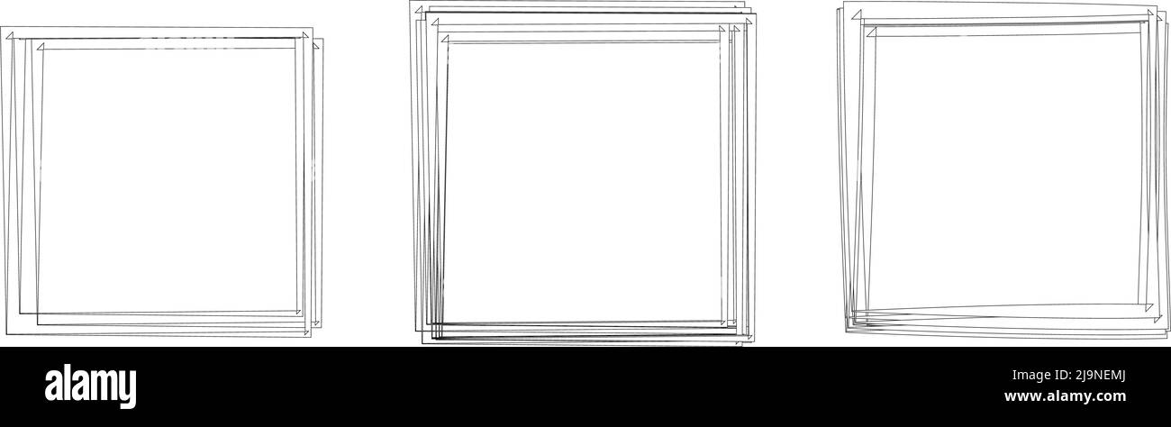 Random square contour frame, border element. Stock vector illustration ...