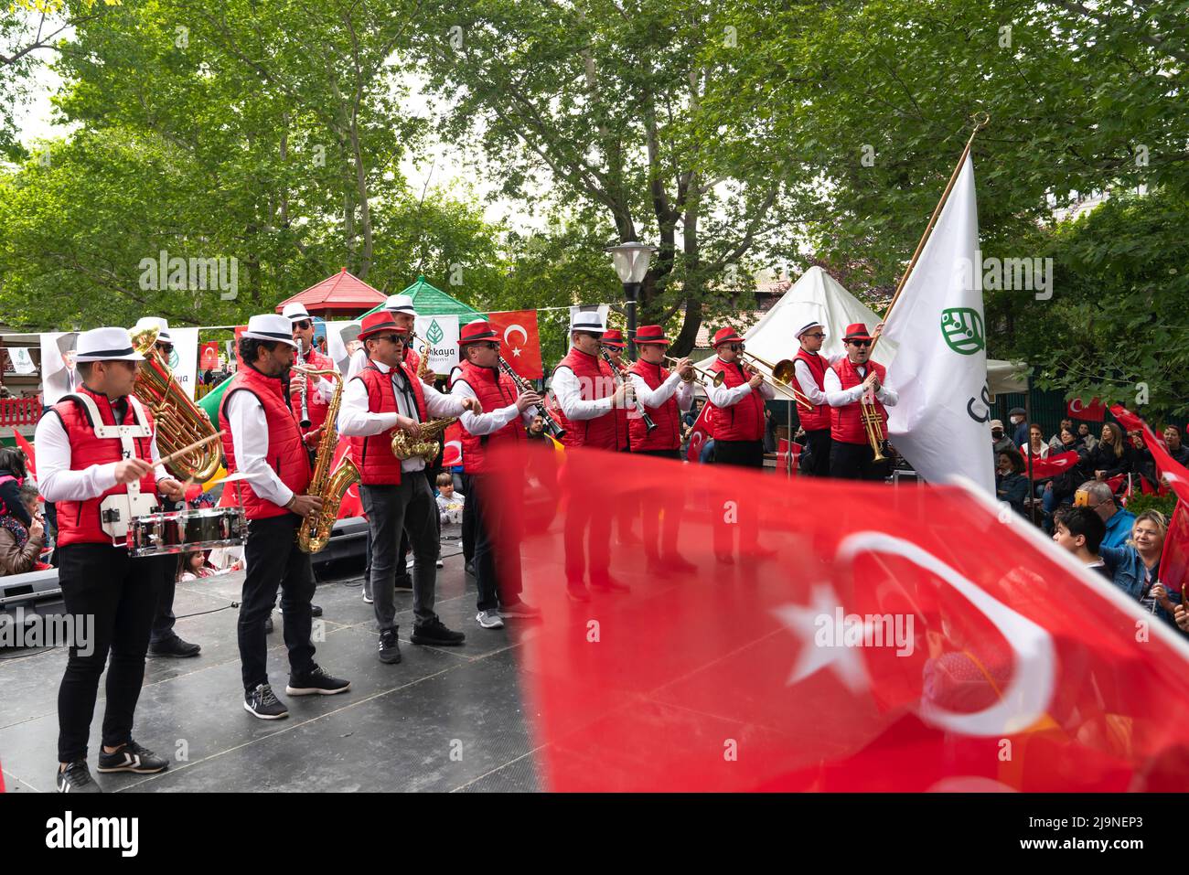 Cankaya, Ankara, Turkey - May 19 2022: Men's marching band show in ...