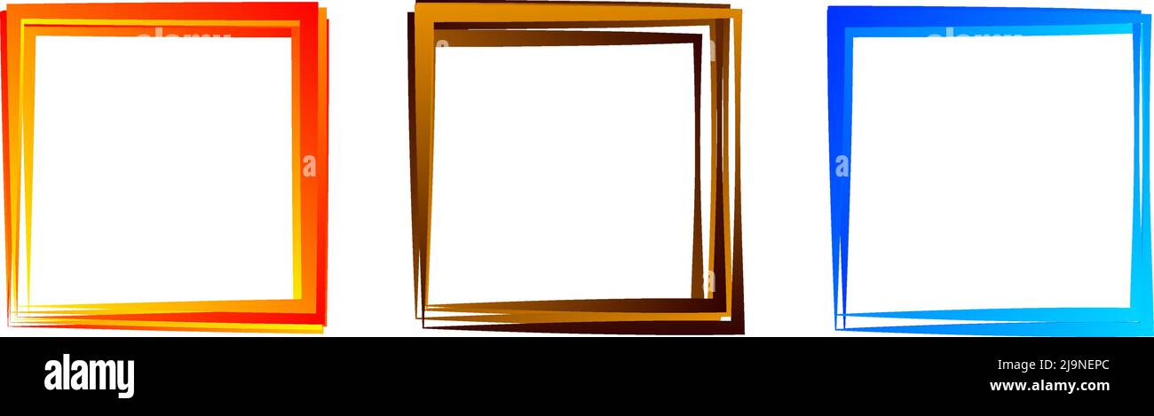 Random square contour frame, border element. Stock vector illustration ...