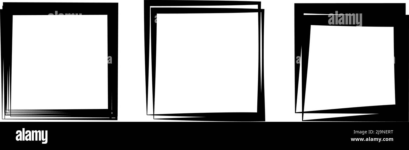 Random square contour frame, border element. Stock vector illustration ...