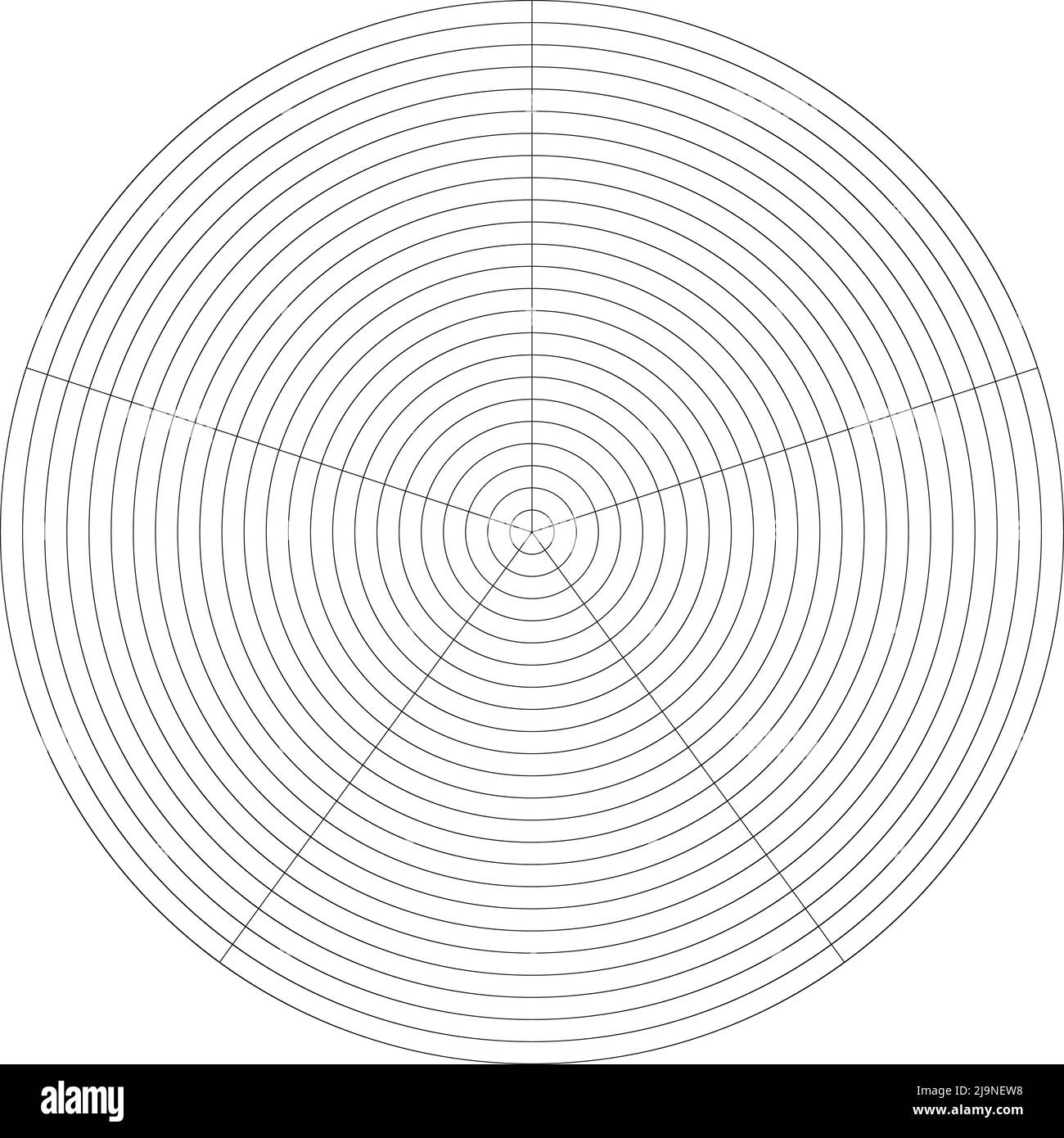 Polar, circular grid, mesh. Pie chart, graph element. Stock vector ...
