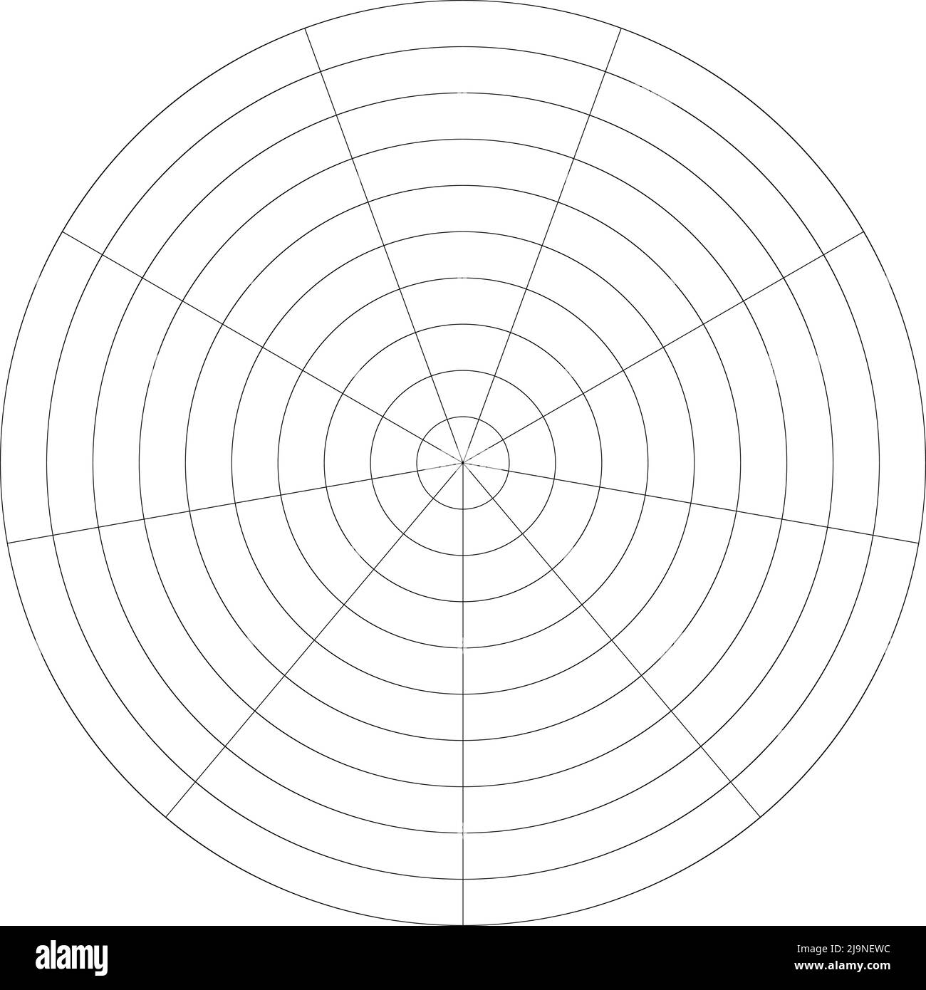 Polar, circular grid, mesh. Pie chart, graph element. Stock vector illustration, clip-art ...