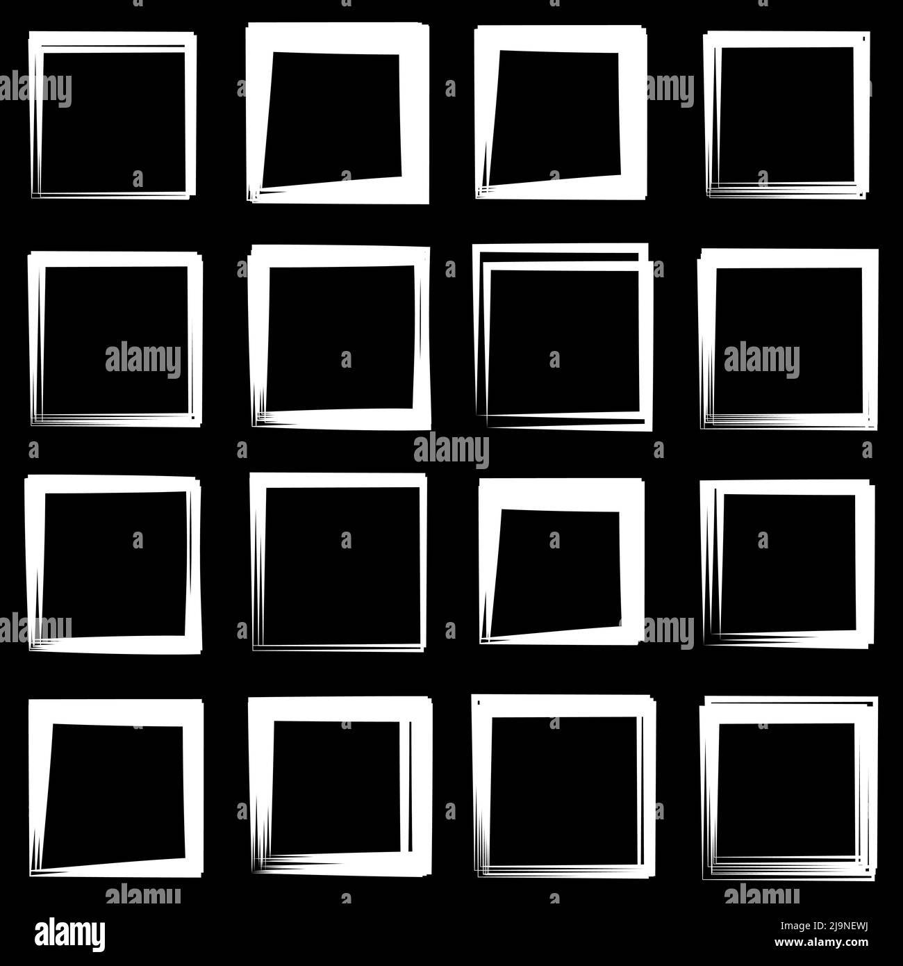 Random square contour frame, border element. Stock vector illustration ...