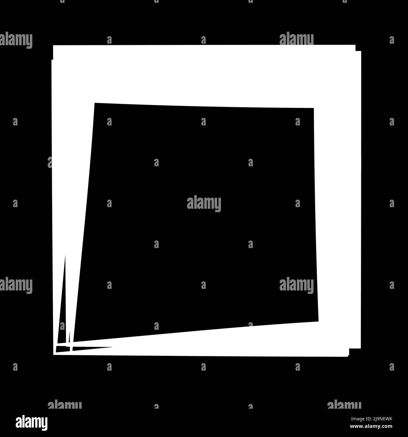 Random square contour frame, border element. Stock vector illustration ...