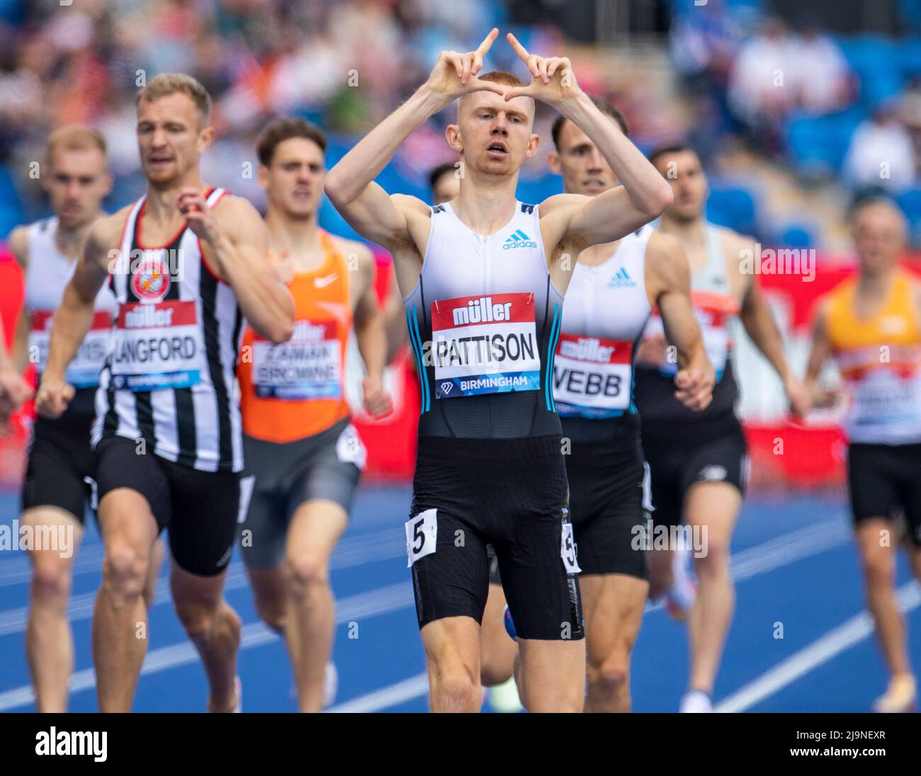 Ben Pattison competing in the men’s 800m B race at the Birmingham ...