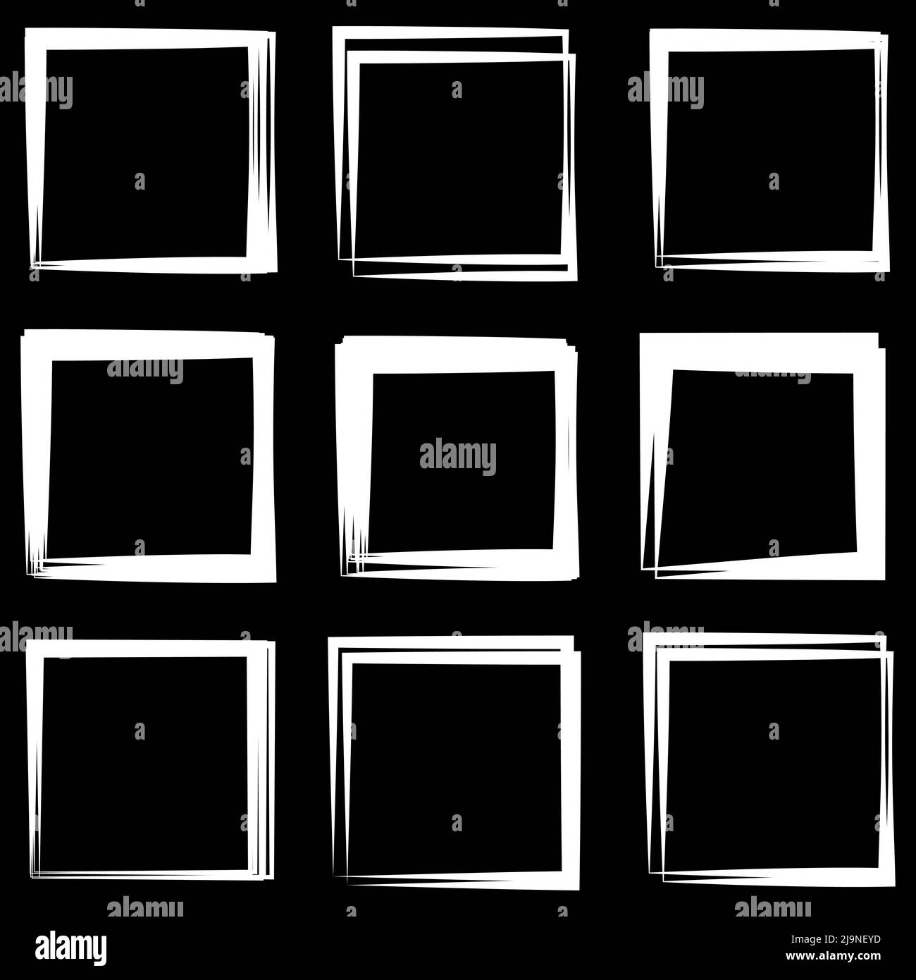 Random square contour frame, border element. Stock vector illustration ...