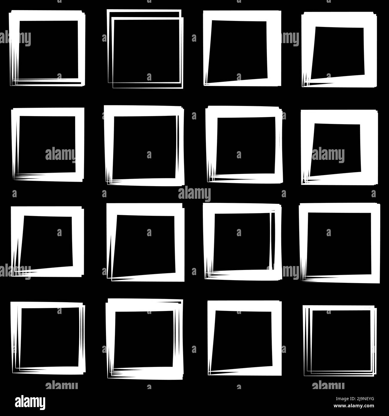 Random square contour frame, border element. Stock vector illustration ...